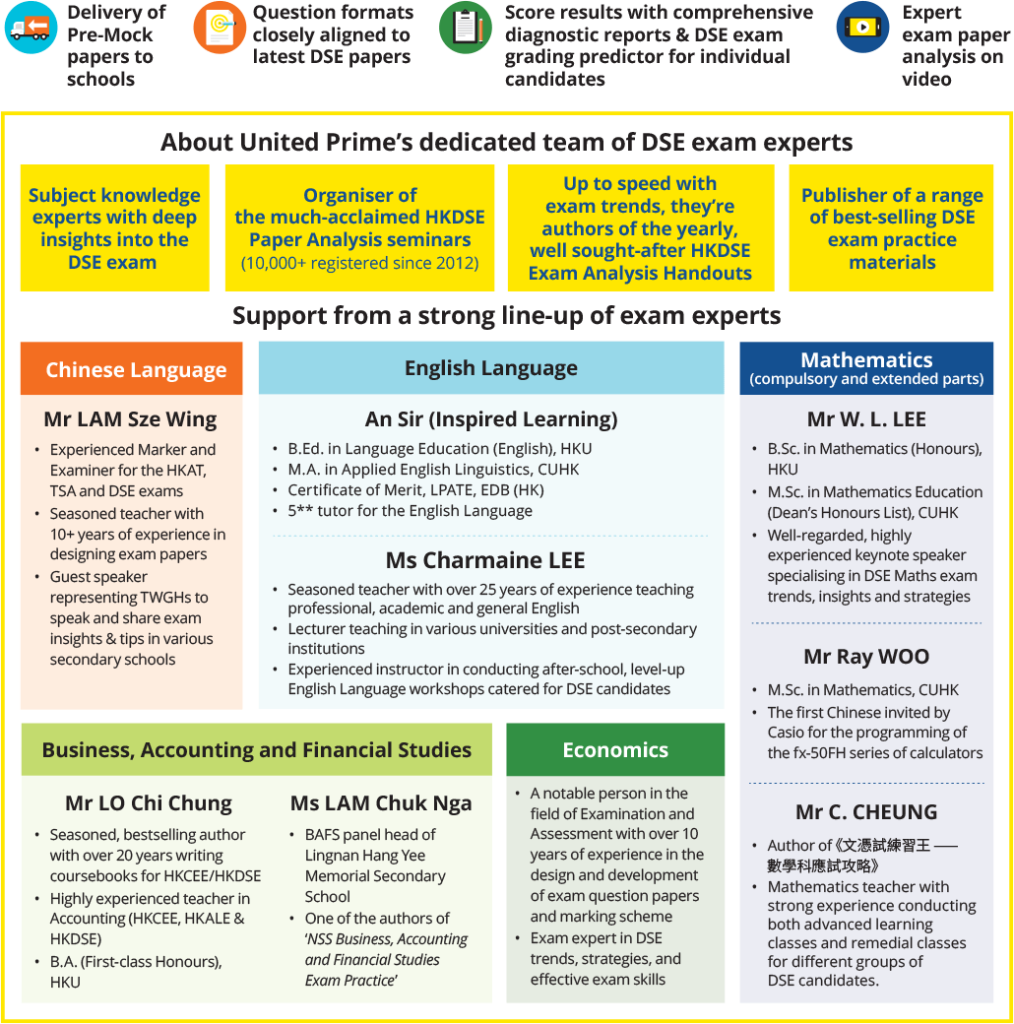 UNITED PRIME × Top Exam Experts HKDSE Pre-Mock Exams - United Prime